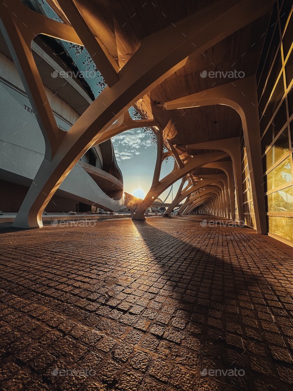 sunset illuminating modern architecture Stock Photo by tom3cky | PhotoDune