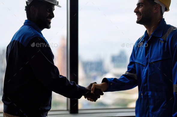 Engineer visit supervisor at building construction site follow up ...