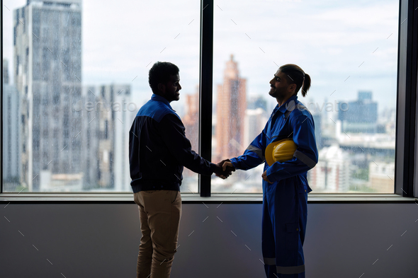 Engineer visit supervisor at building construction site follow up ...