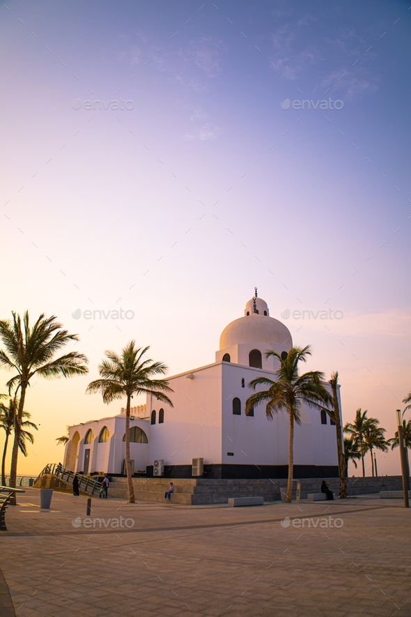 Jeddah Corniche Mosque, jeddah Waterfront , Red Sea Coast Stock Photo ...