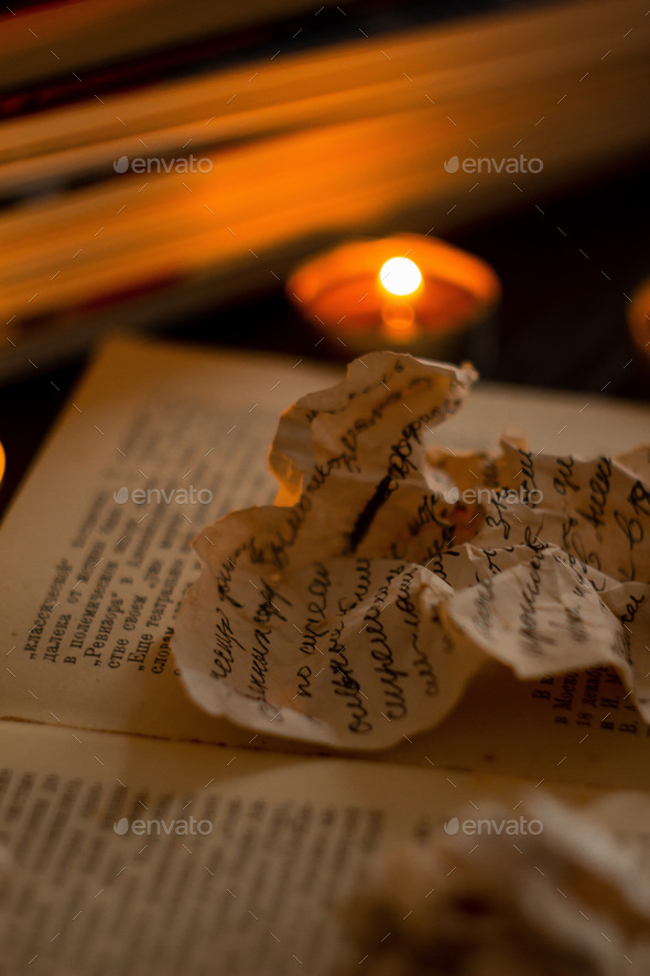 Crumpled paper, crumpled letter, crumpled sheet Stock Photo by George ...