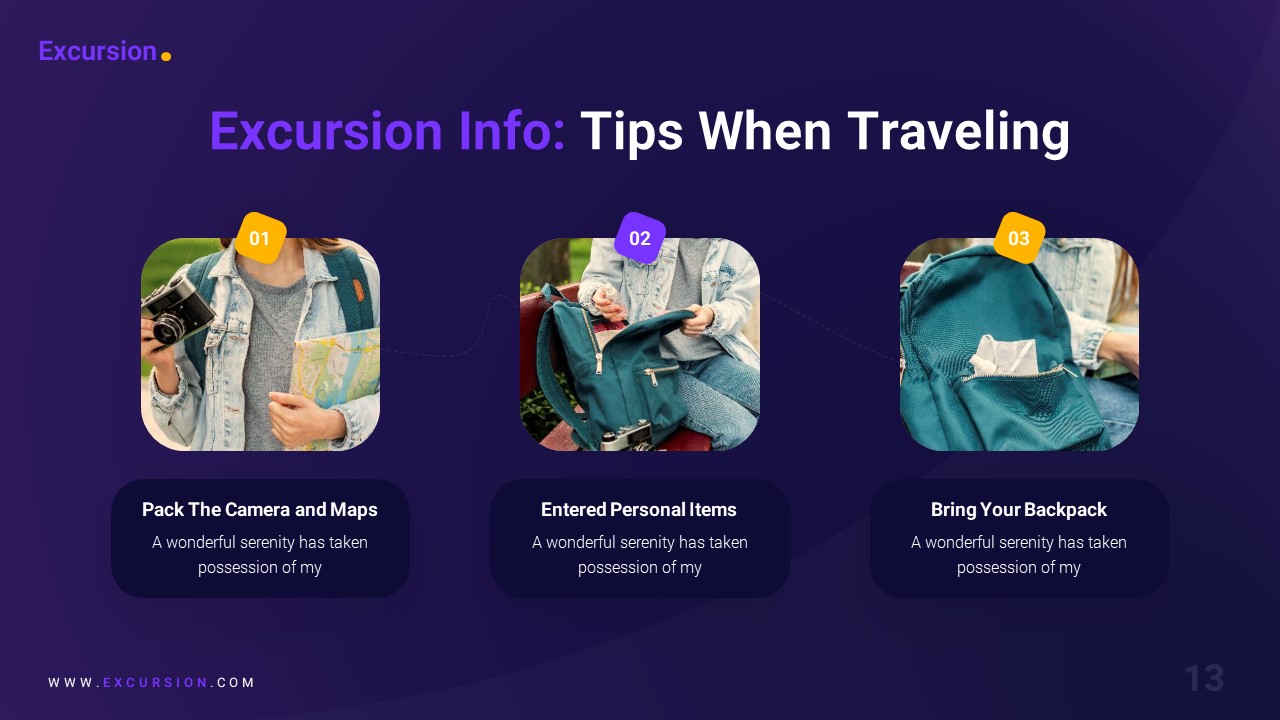 Excursion Travel Creative PowerPoint Template, Presentation Templates