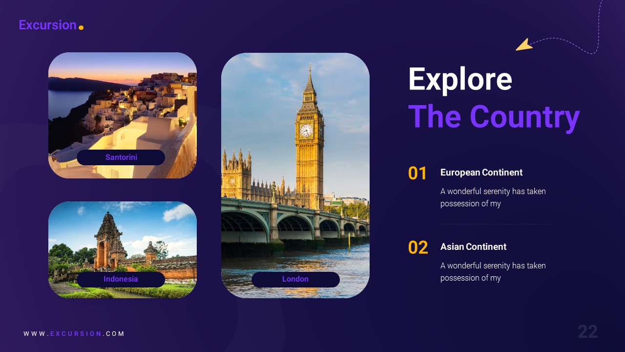 Excursion Travel Creative PowerPoint Template, Presentation Templates