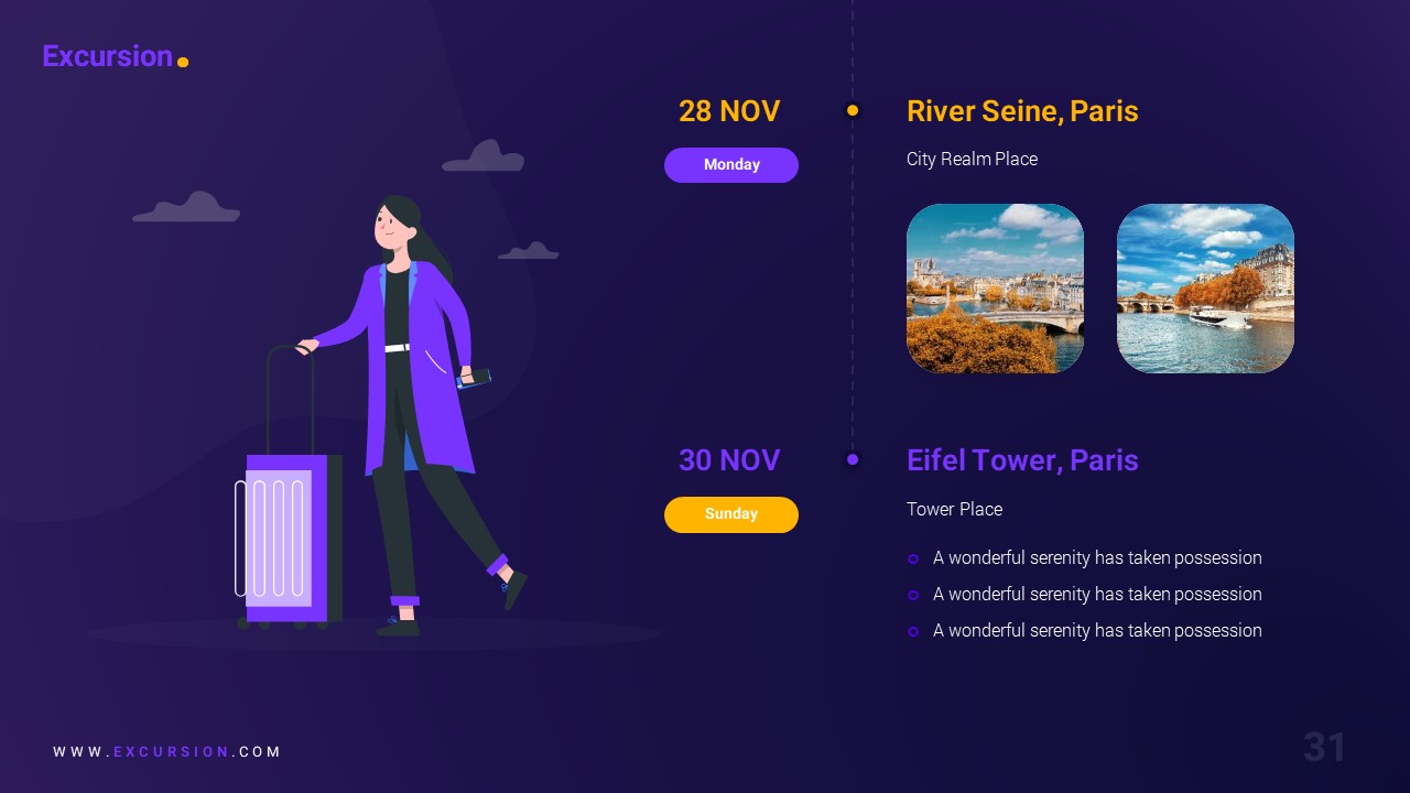 Excursion Travel Creative PowerPoint Template, Presentation Templates