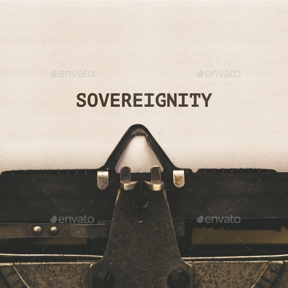 Sovereignity headline written on vintage type writer from 1920s Stock ...