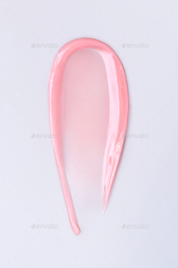 cosmetic smear of balm mask gel on light gray background Stock Photo by ...