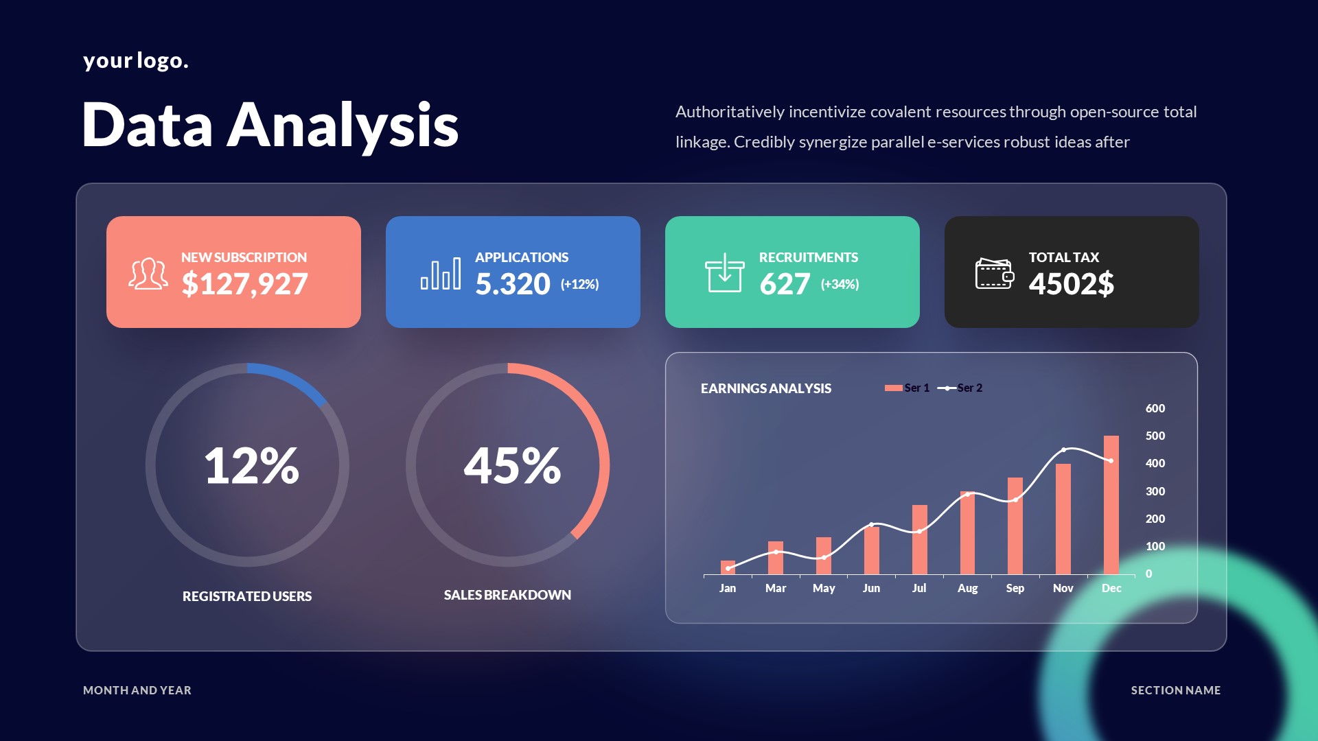 Glassmorphism PowerPoint Presentation Template, Presentation Templates