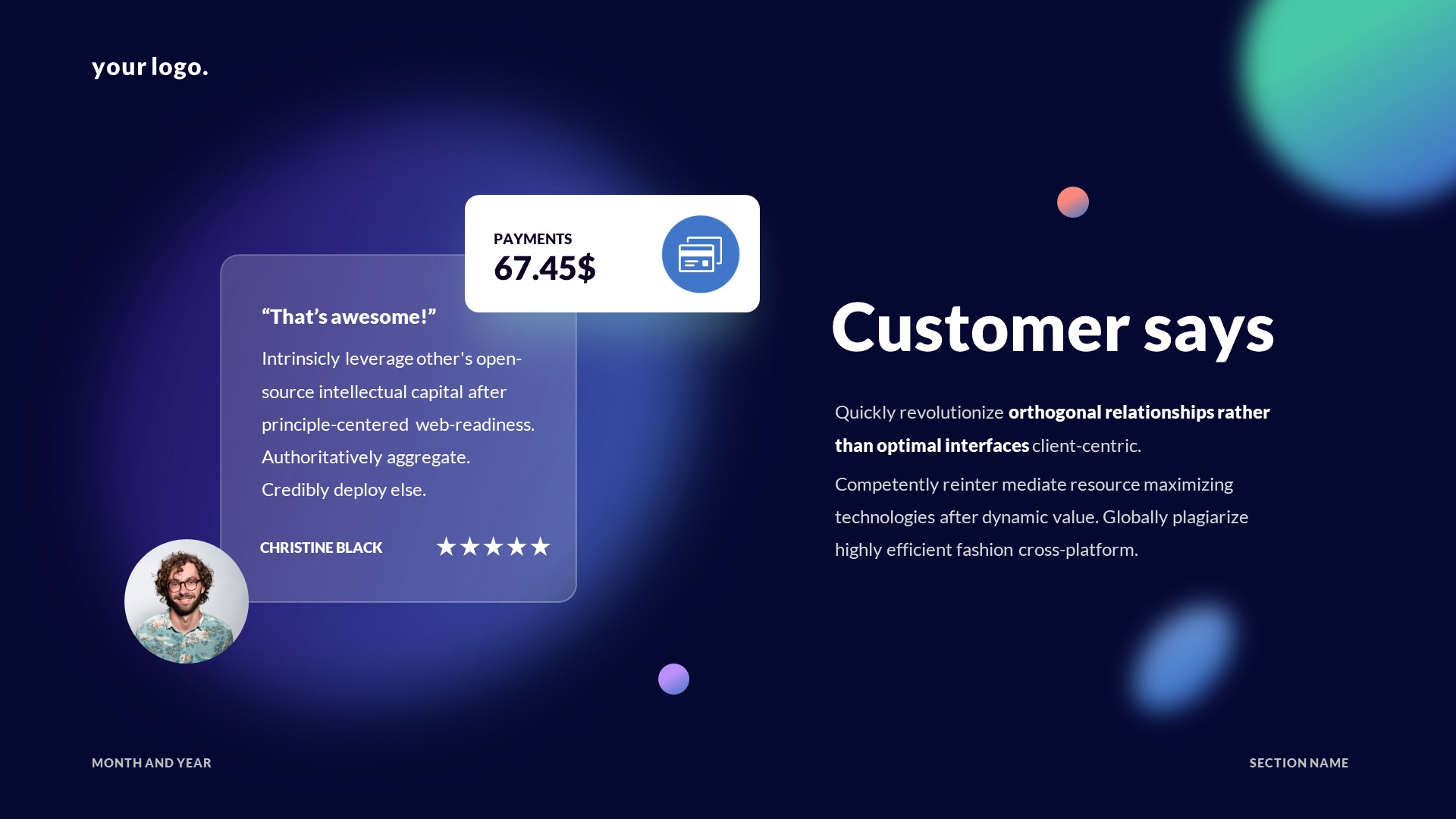 Glassmorphism PowerPoint Presentation Template, Presentation Templates