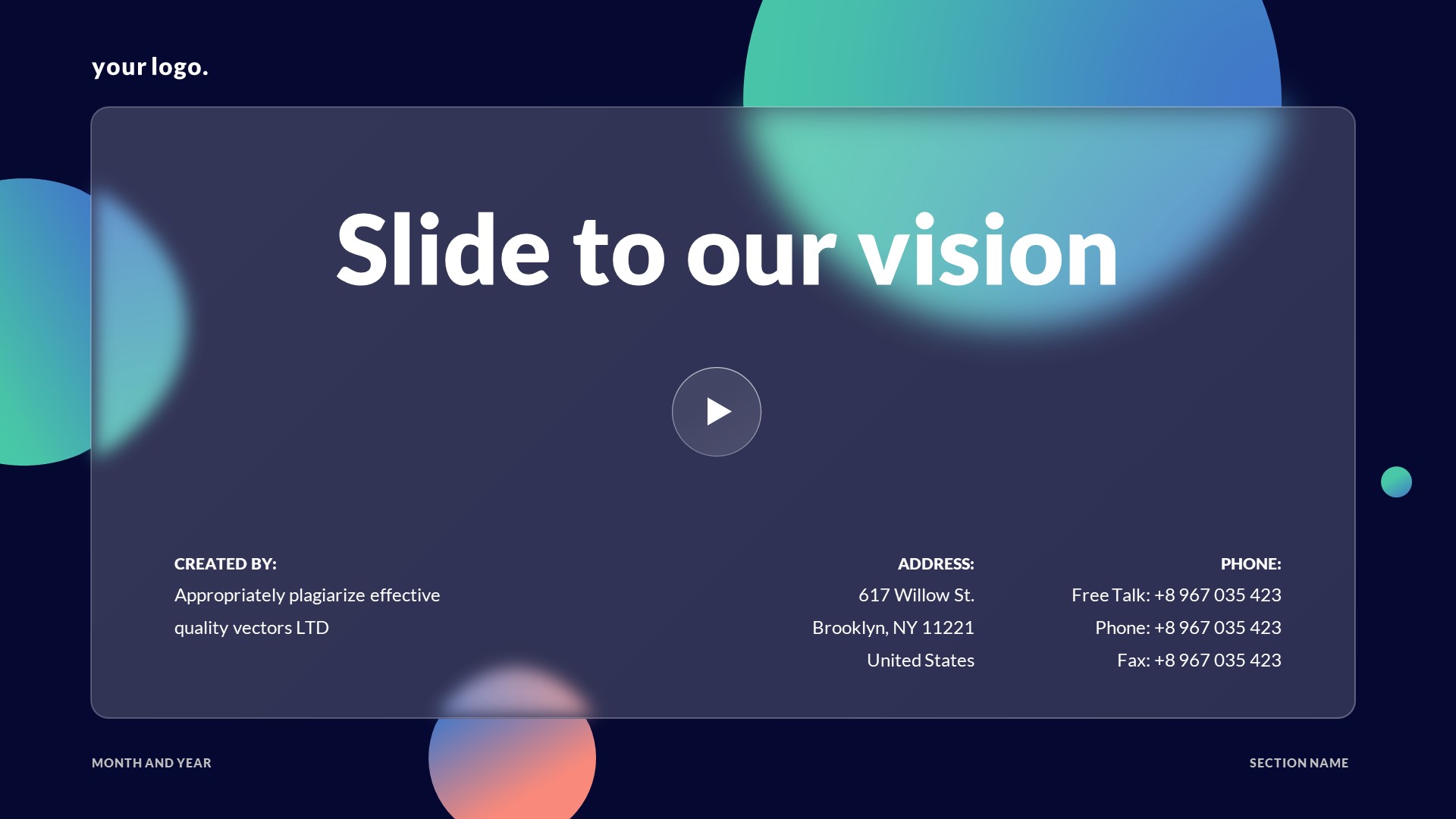 Glassmorphism PowerPoint Presentation Template, Presentation Templates