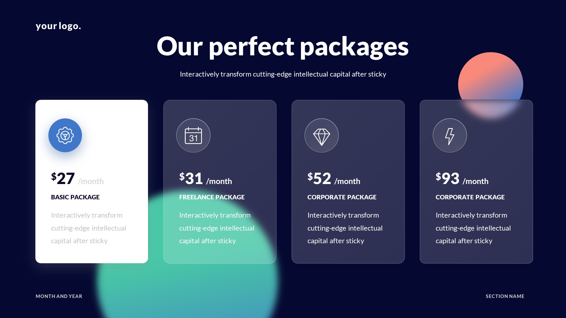 Glassmorphism PowerPoint Presentation Template, Presentation Templates