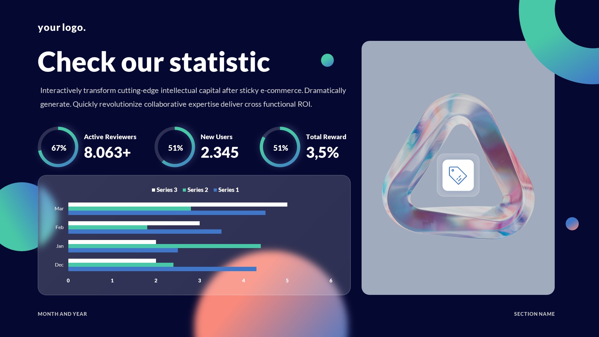 Glassmorphism PowerPoint Presentation Template, Presentation Templates