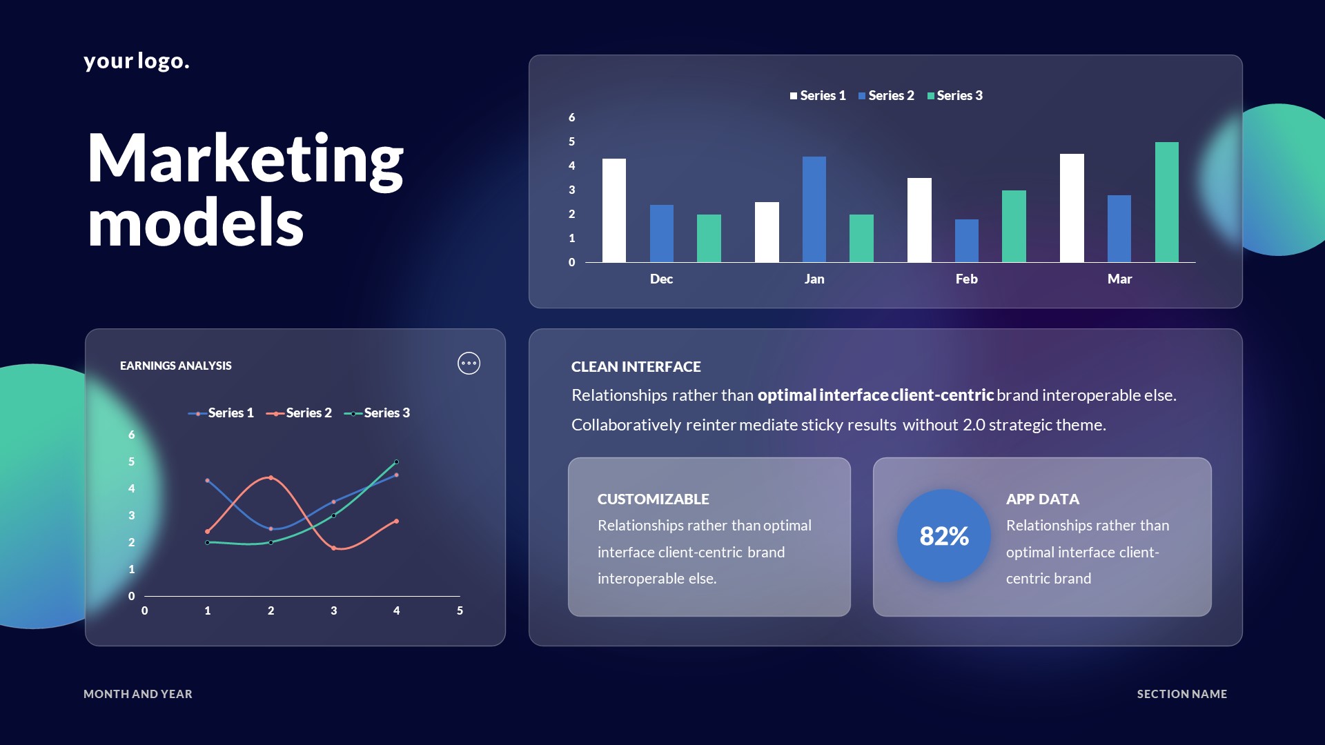 Glassmorphism PowerPoint Presentation Template, Presentation Templates