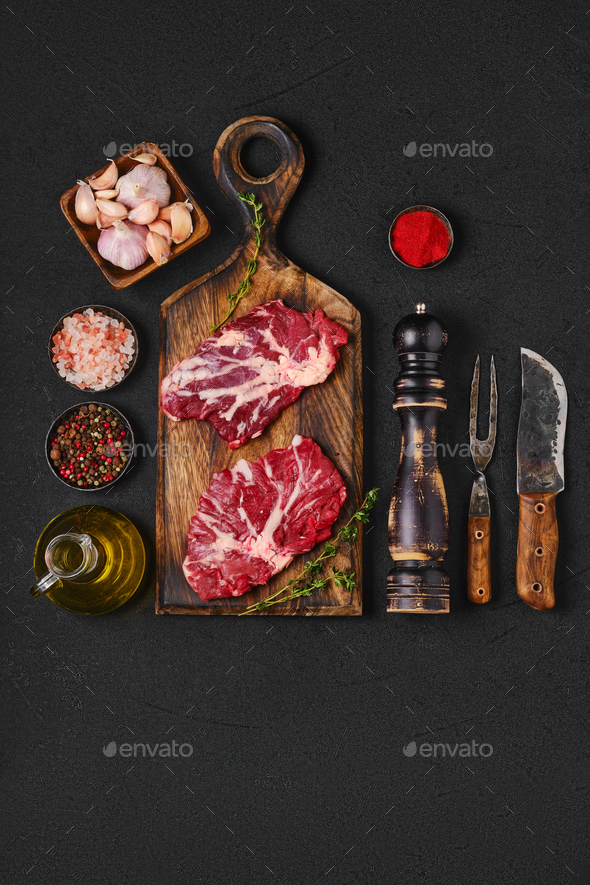 Raw fresh beef spider steak Stock Photo by boomeart | PhotoDune