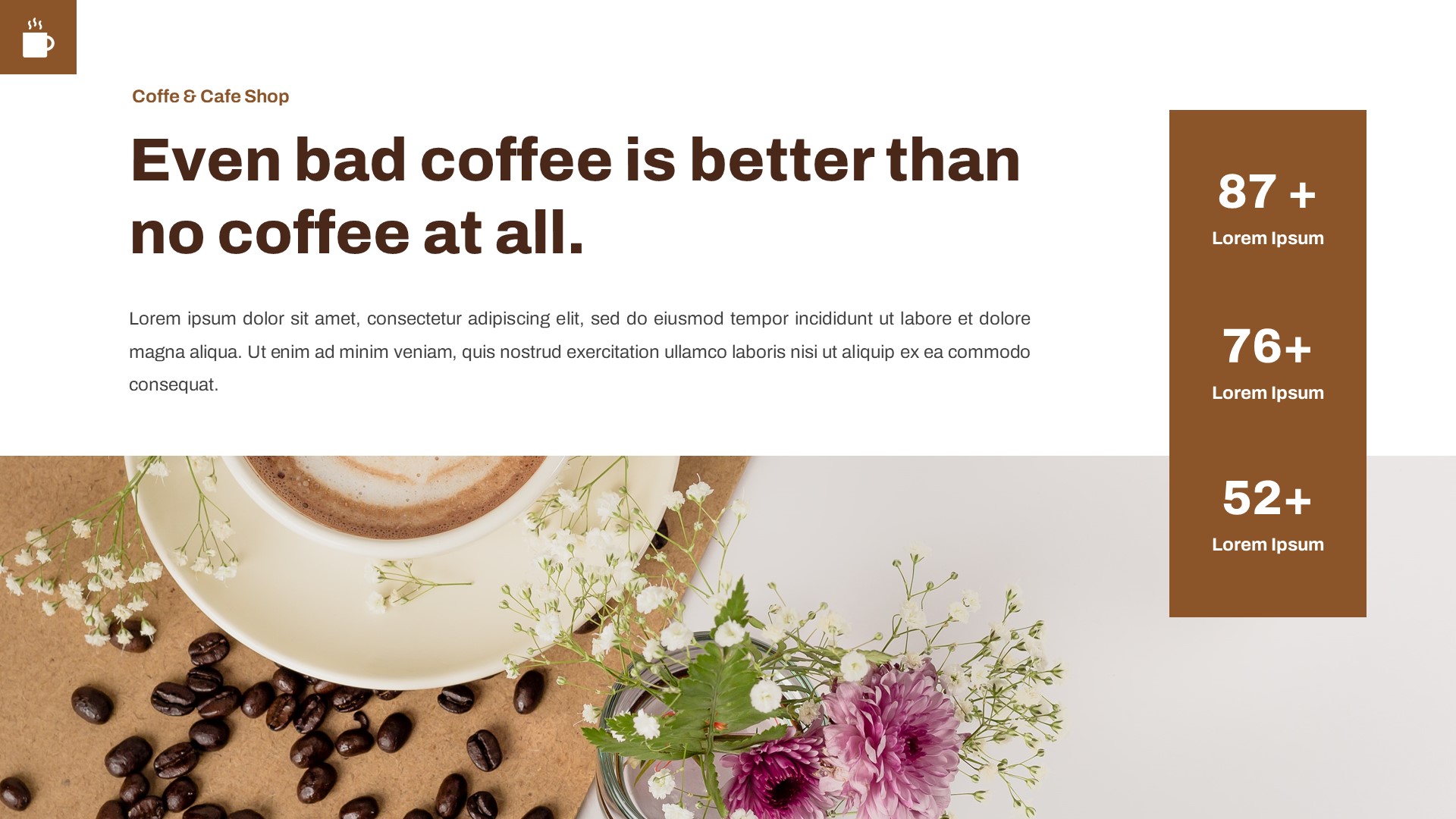 Koffee - Coffe & Cafe Shop Powerpoint Template, Presentation Templates