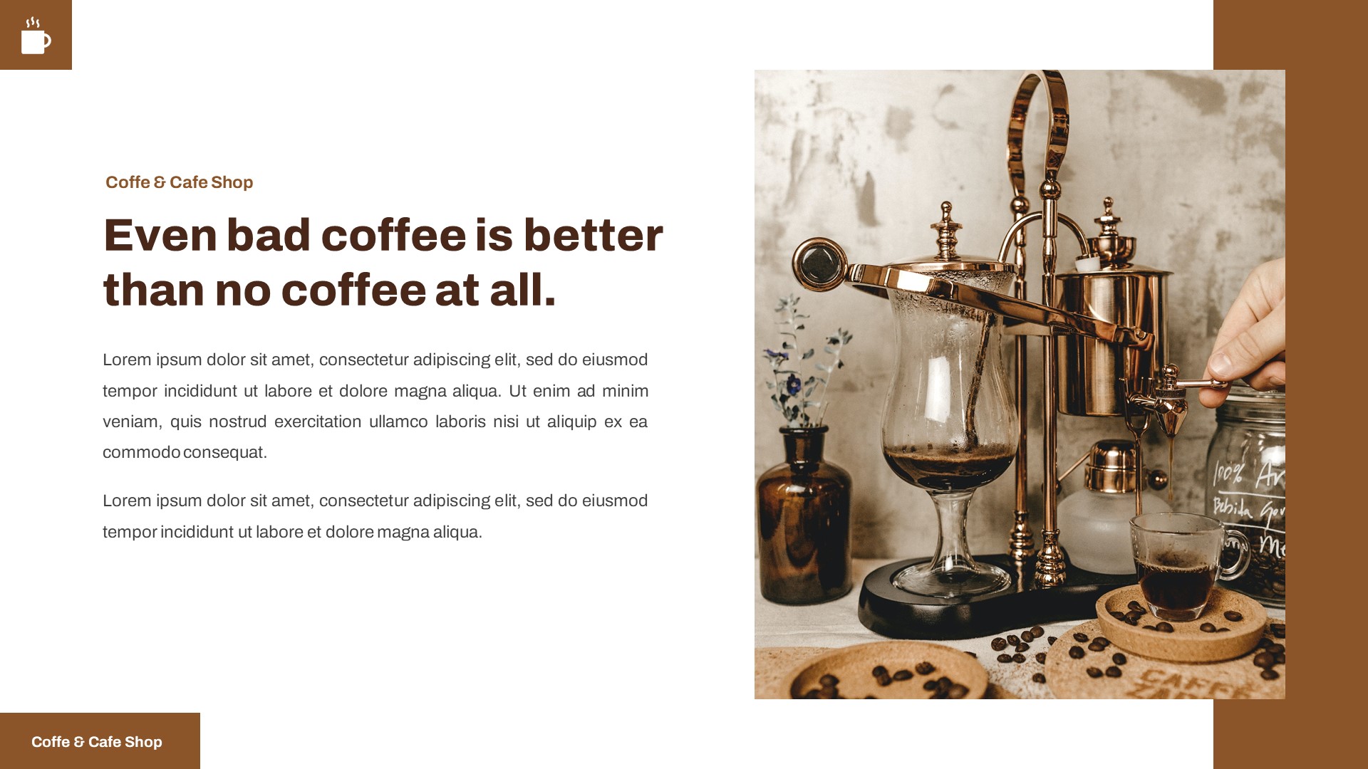 Koffee - Coffe & Cafe Shop Powerpoint Template, Presentation Templates