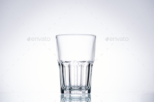 empty glass on white background with backlit and copy space Stock Photo ...