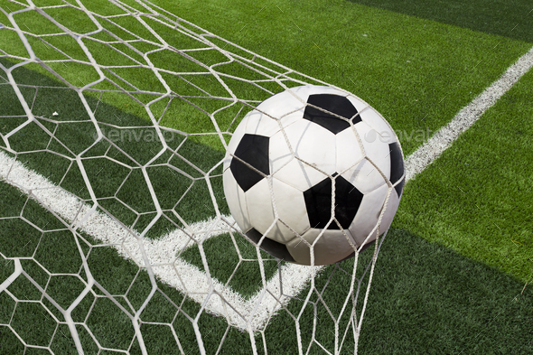 soccer ball in goal Stock Photo by FamilyStock | PhotoDune