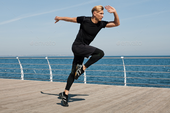 Man running in motion Stock Photo by kegfire | PhotoDune