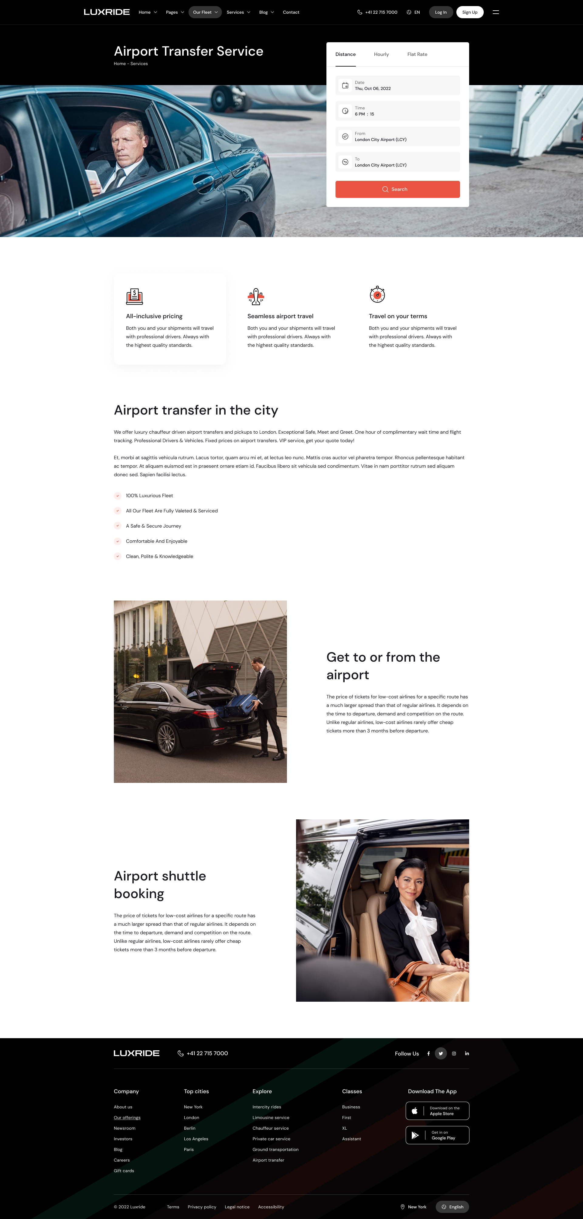 Luxride - Chauffeur Limousine Car Hire Figma Template by CreativeLayers