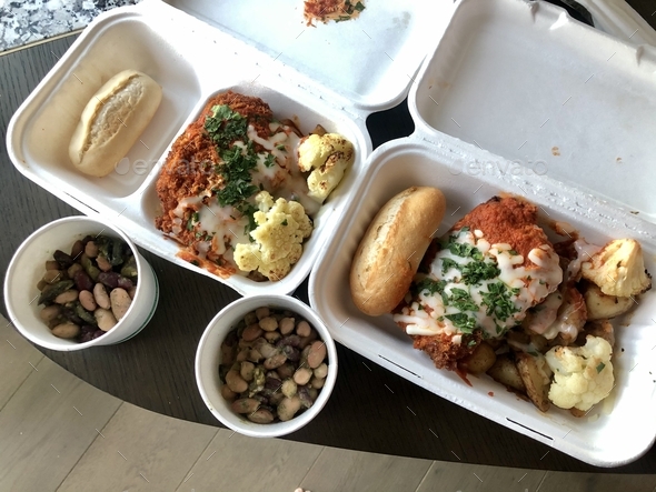 Documenting daily quarantine food. Packed lunch delivered to hotel room ...