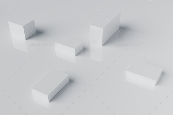 Abstract white cube block Moving animation background 3d rendering ...