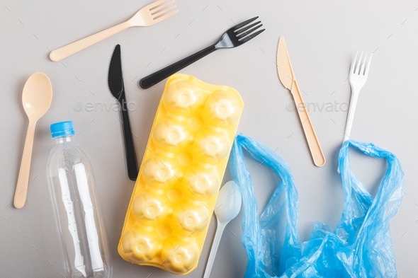 Plastic Recyclable Waste. Non-degradable trash Stock Photo by lyalya_go