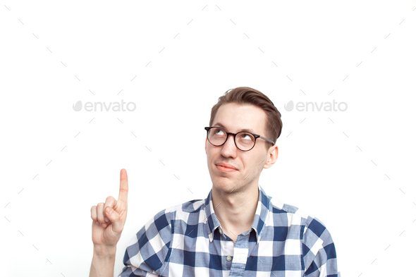 Smart man holding finger up Stock Photo by kegfire | PhotoDune