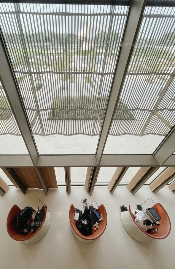 Sharjah public library called the House of Wisdom. People studying ...