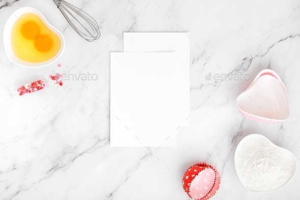 Mock up with white paper with space for text, around ingredients for ...