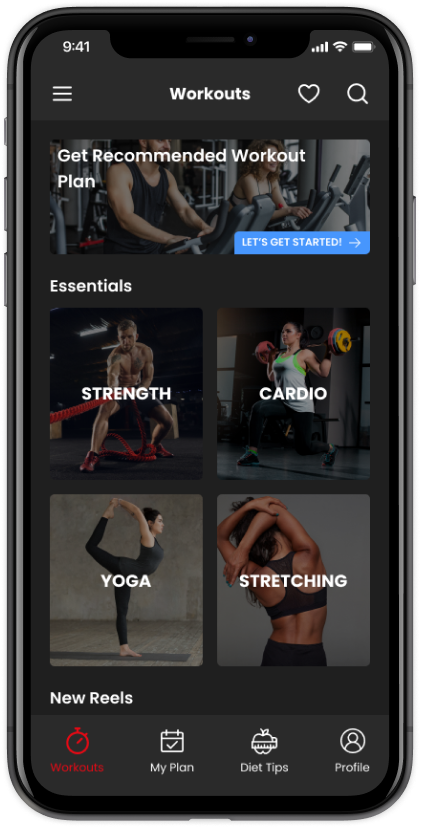 Fitness app - Flutter Mobile App Template for Workout, Diet & Training ...