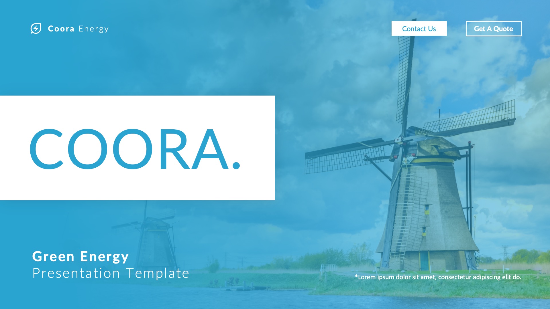 Coora - Green Energy Presentation Google Slides, Presentation Templates