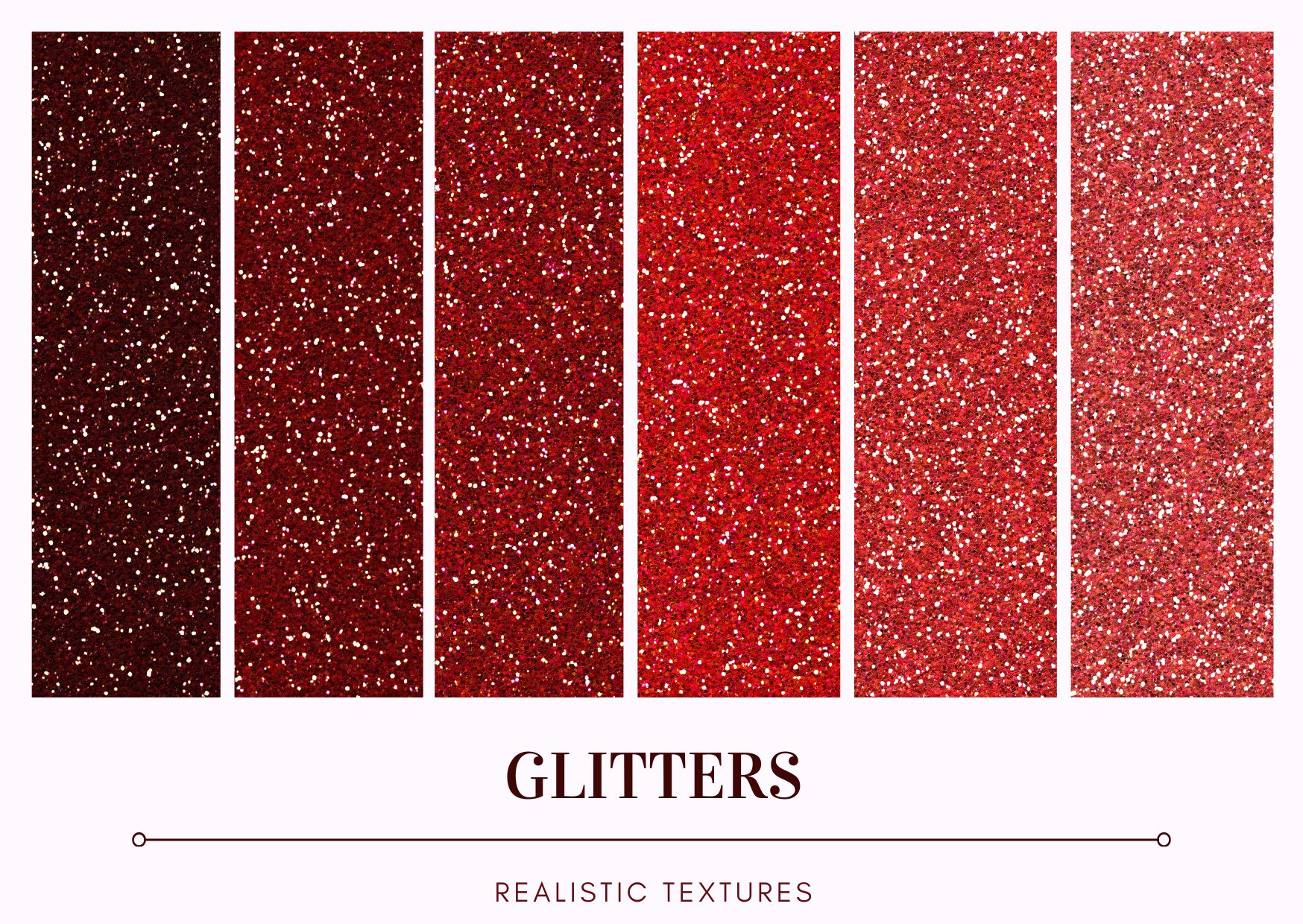 6 Realistic Glitter Textures - Red Shades Pack, Add-ons | GraphicRiver
