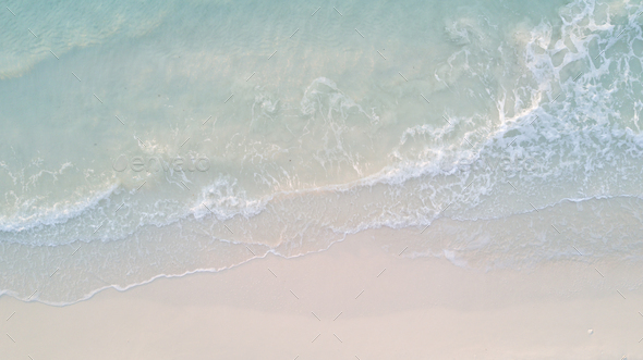top view bird eye of sea sand beach background concept.Soft focus Stock ...