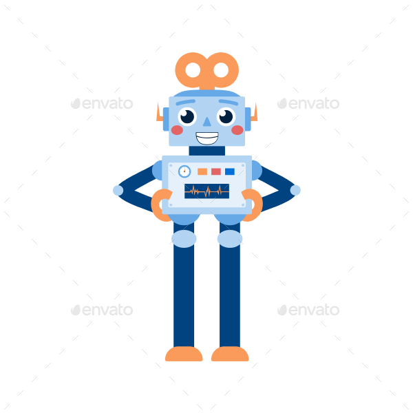 Kids Toys Robot Character Illustrations, Graphics | GraphicRiver