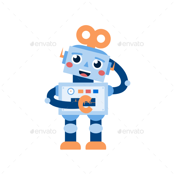 Kids Toys Robot Character Illustrations, Graphics | GraphicRiver