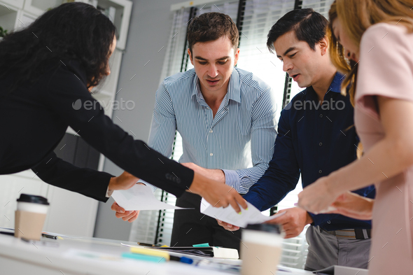 professional business marketing teamwork concept, group of businessman ...