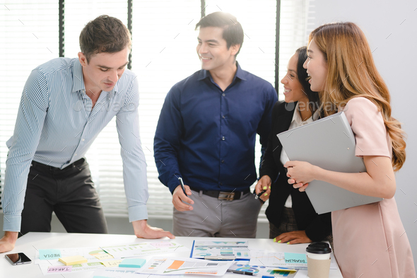 professional business marketing teamwork concept, group of businessman ...