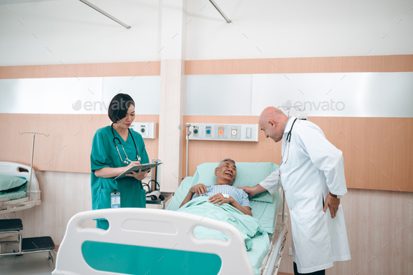 professional doctor standing by explain the treatment information via ...