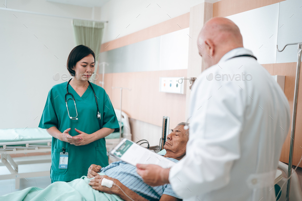 professional doctor standing by explain the treatment information via ...