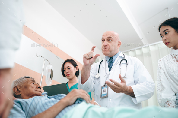 professional doctor standing by explain the treatment information via ...