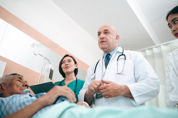 professional doctor standing by explain the treatment information via ...