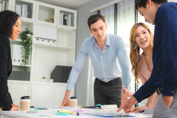 professional business marketing teamwork concept, group of businessman ...