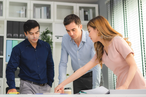 professional business marketing teamwork concept, group of businessman ...