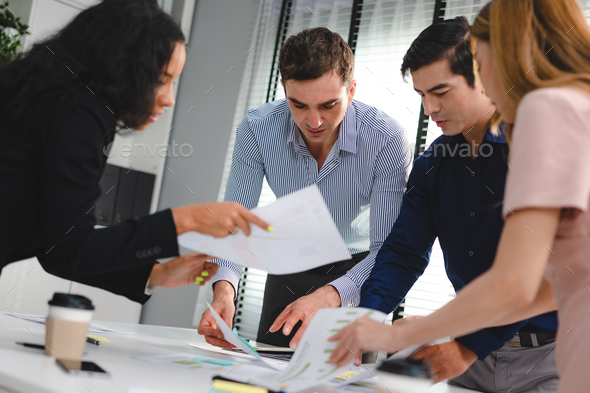 professional business marketing teamwork concept, group of businessman ...