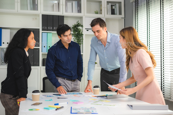 professional business marketing teamwork concept, group of businessman ...