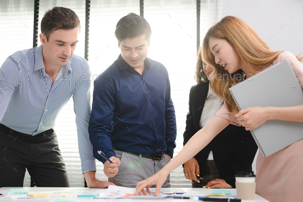 professional business marketing teamwork concept, group of businessman ...