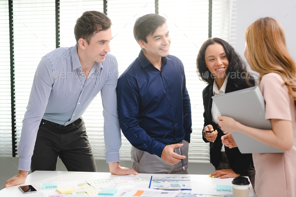 professional business marketing teamwork concept, group of businessman ...