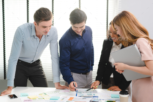 professional business marketing teamwork concept, group of businessman ...