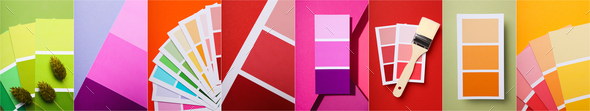Collage of photos of different color palettes Stock Photo by AtlasComposer
