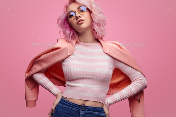 Modern provocative model in pink Stock Photo by kegfire | PhotoDune